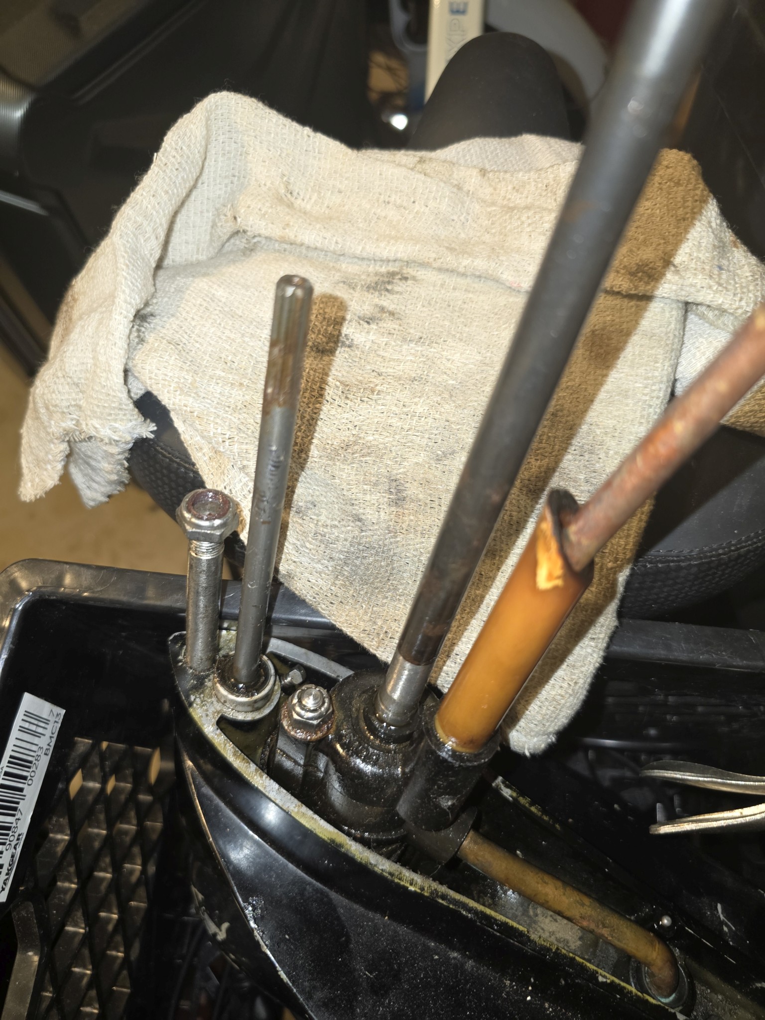 1975 Mercury 7.5 HP shift lever issue (stuck all the way down past ...