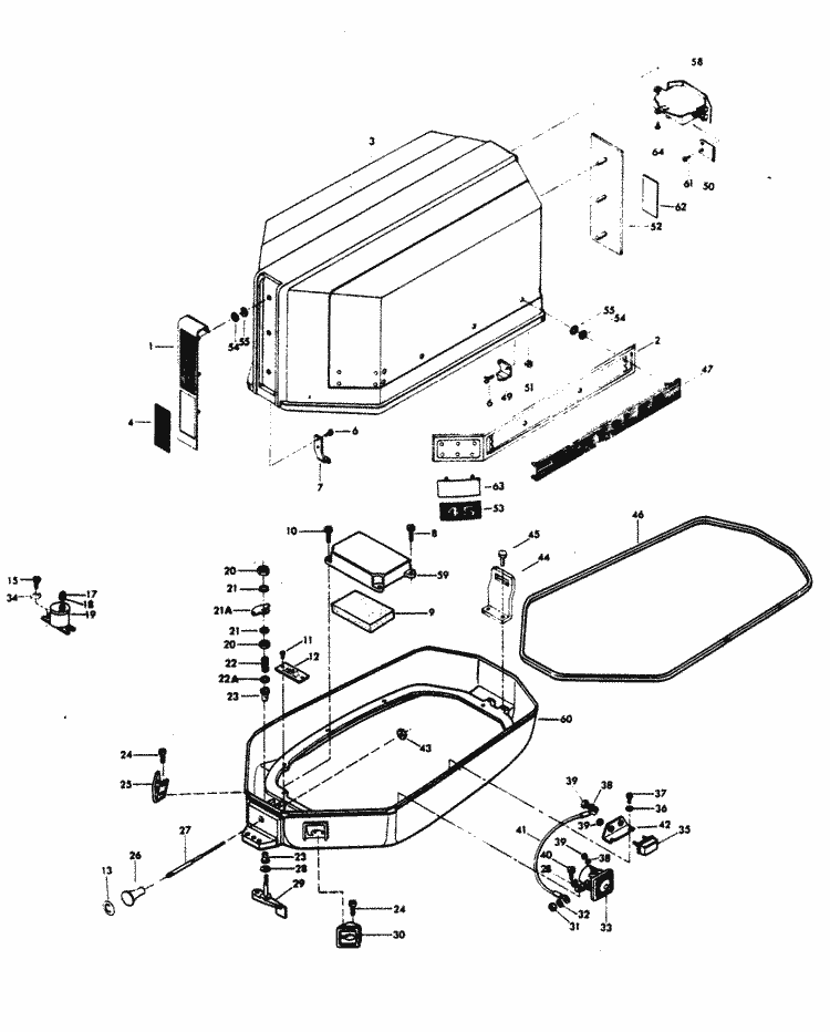 Chrysler 45 HP (1975) Engine Cover & Support Plate Parts