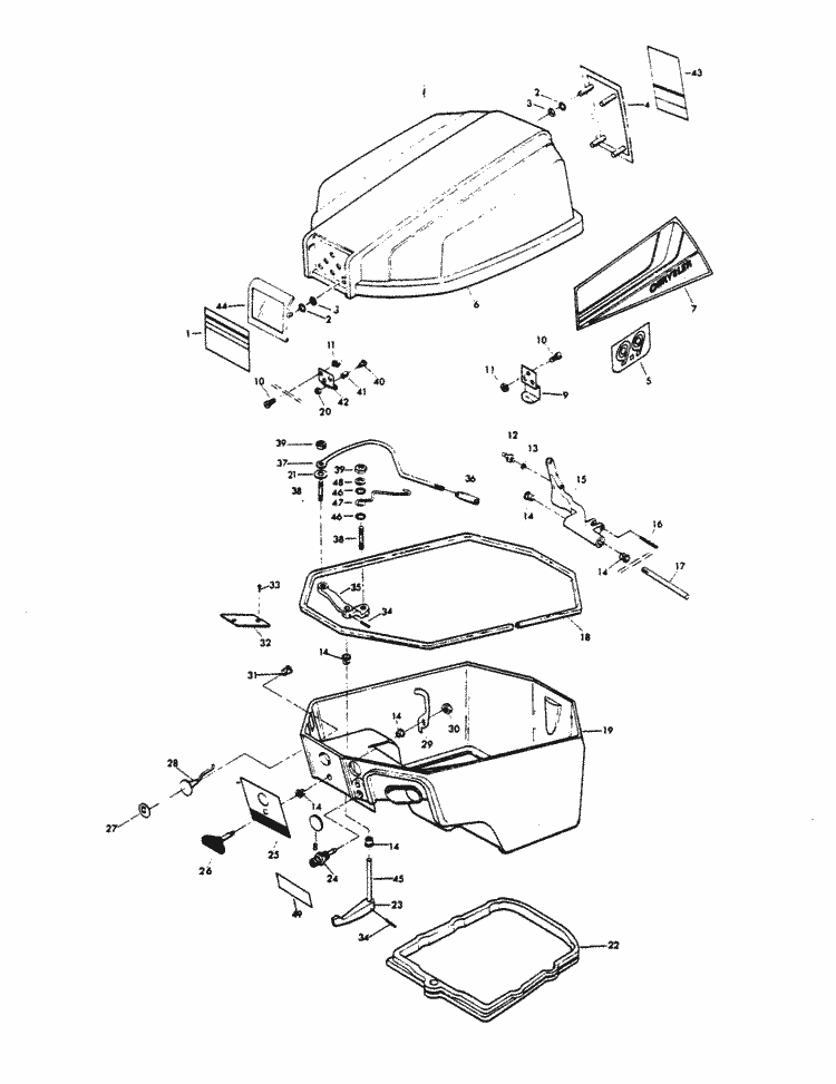 Chrysler 9.9 HP (1980) Engine Cover & Support Plate Parts