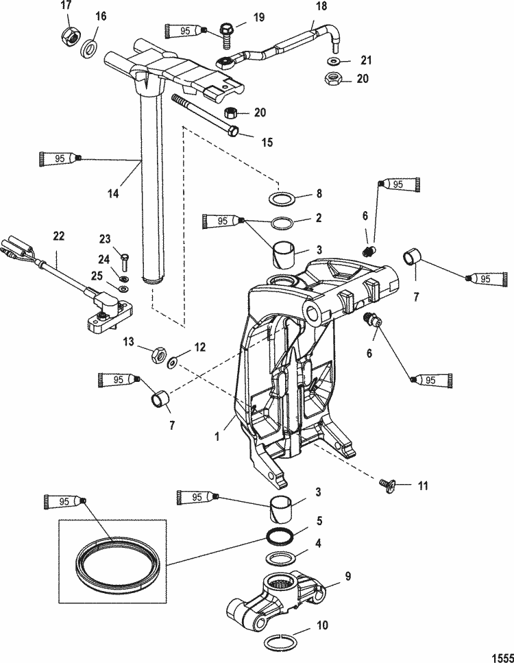 Mercury Mariner Racing 300X (3.0L EFI) Pro Max Swivel Bracket (With ...