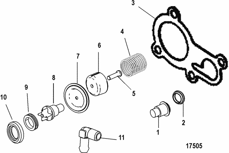 Mercury Marine Exhaust / Cooling Systems & Extension Kits Thermostat ...
