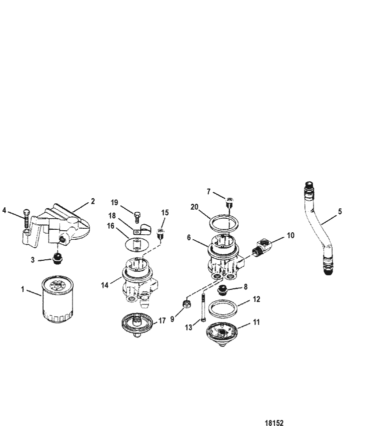 Mercury Marine Fuel / Oil Tanks, Lines, Filter Kits & Corrosion Remote ...
