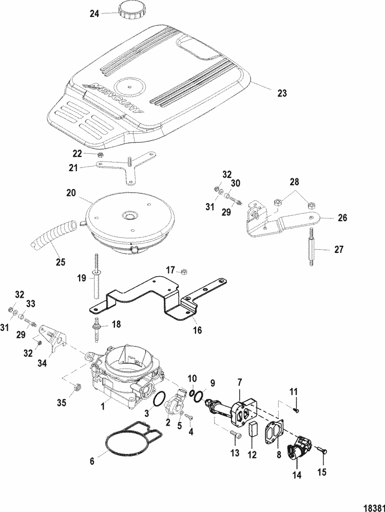 MerCruiser 5.0L MPI Alpha / Bravo Throttle Body (Mechanical) Parts