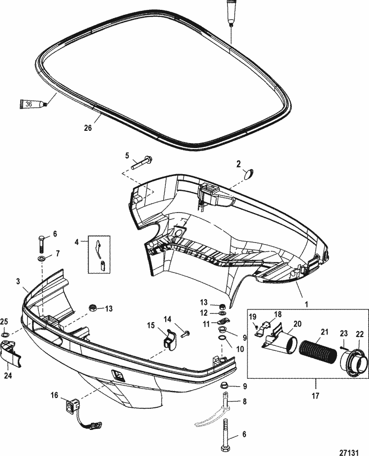 Boat Parts Mercury Outboard Rigging Tube Kit 842756T01 New 225/ 250 Pro ...