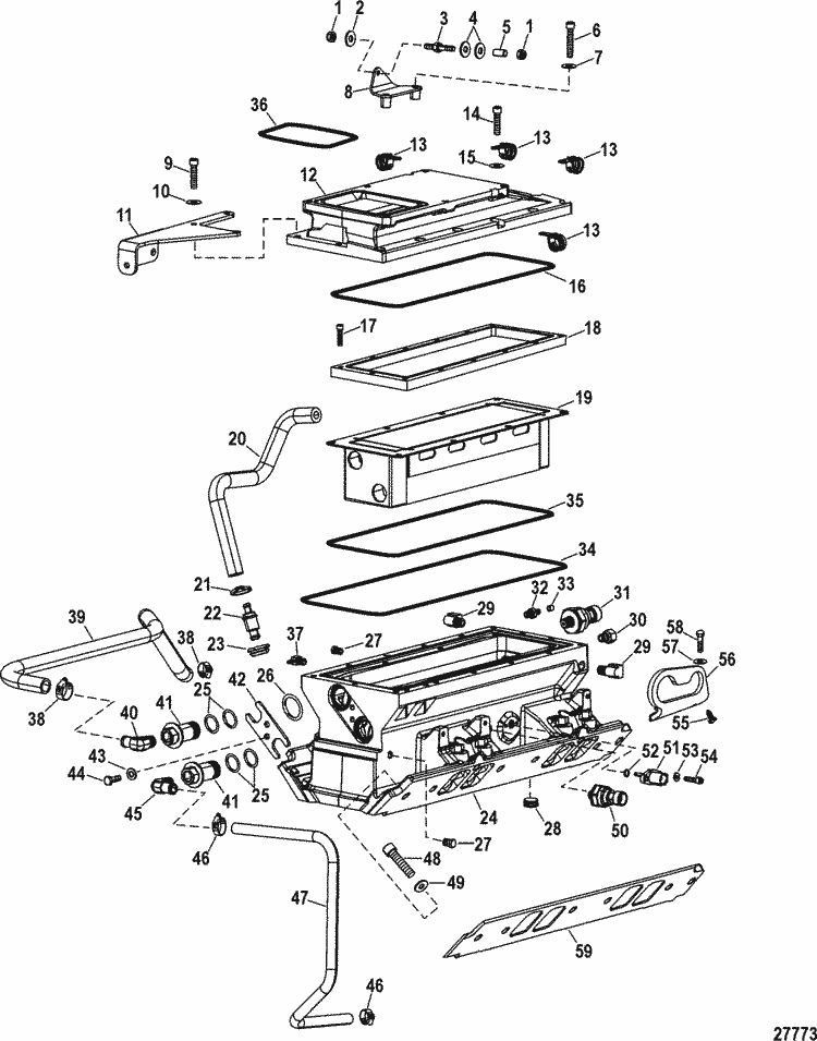 MerCruiser Race Engine & Drive 600 SCi Intake Components (Intercooler & Manifold) Parts