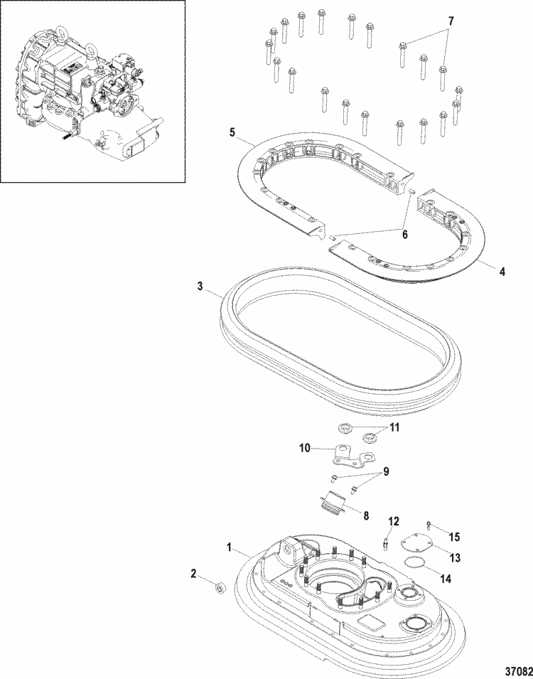 MerCruiser Zeus 3000 HH Midsection, Upper Parts