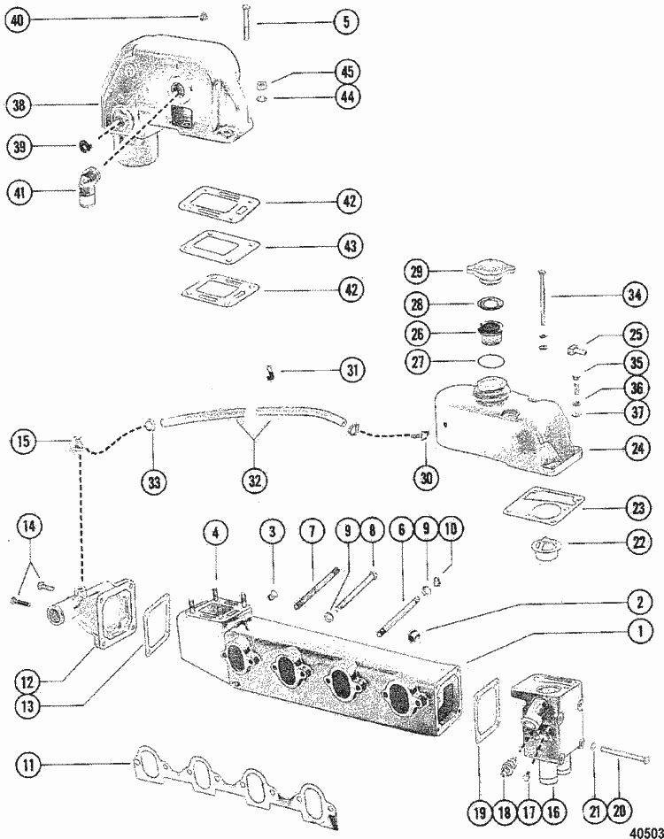 Exhaust Manifold & Elbow(Mcm) for Mercruiser (470 Engine) Engine