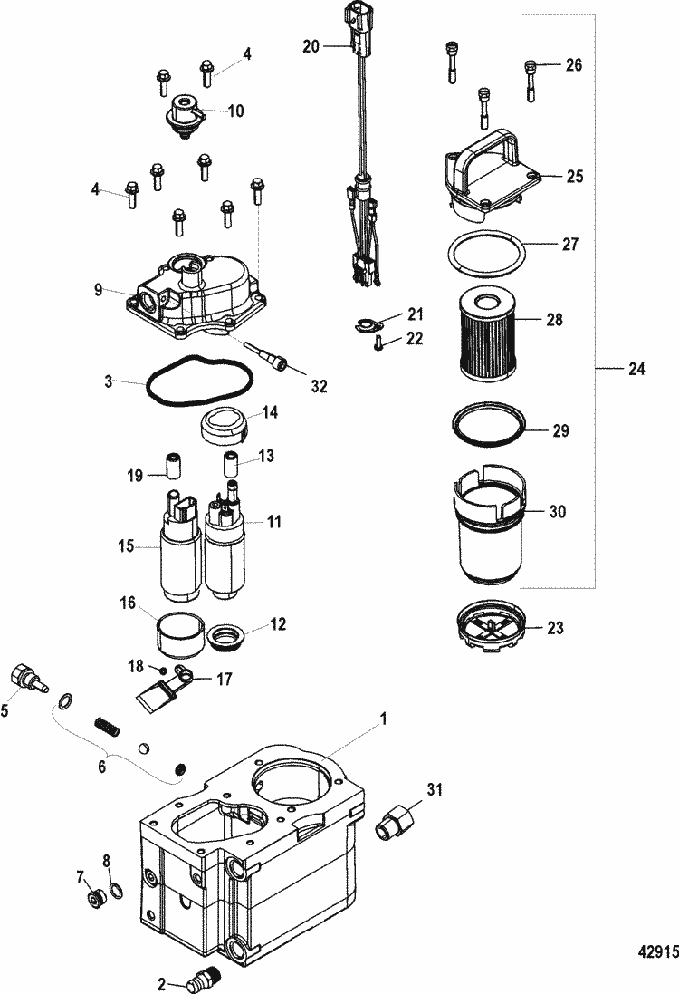 MerCruiser 8.1L Inboard (Base) Fuel Module Components -bravo (Sn ...