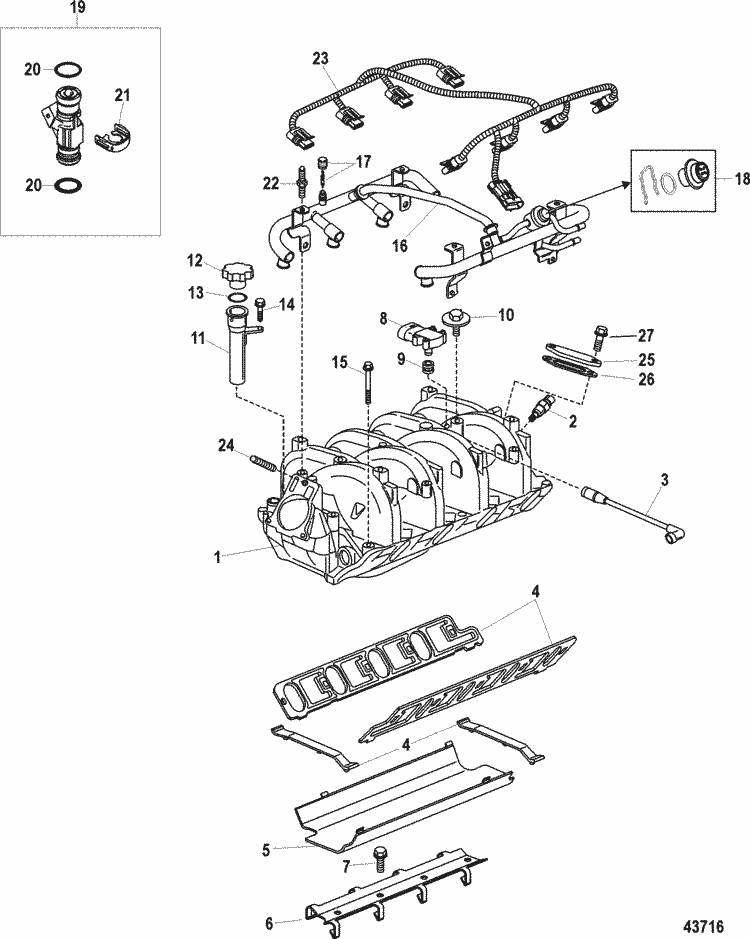Intake Manifold for Mercruiser (496 Mag Sterndrive) Engine