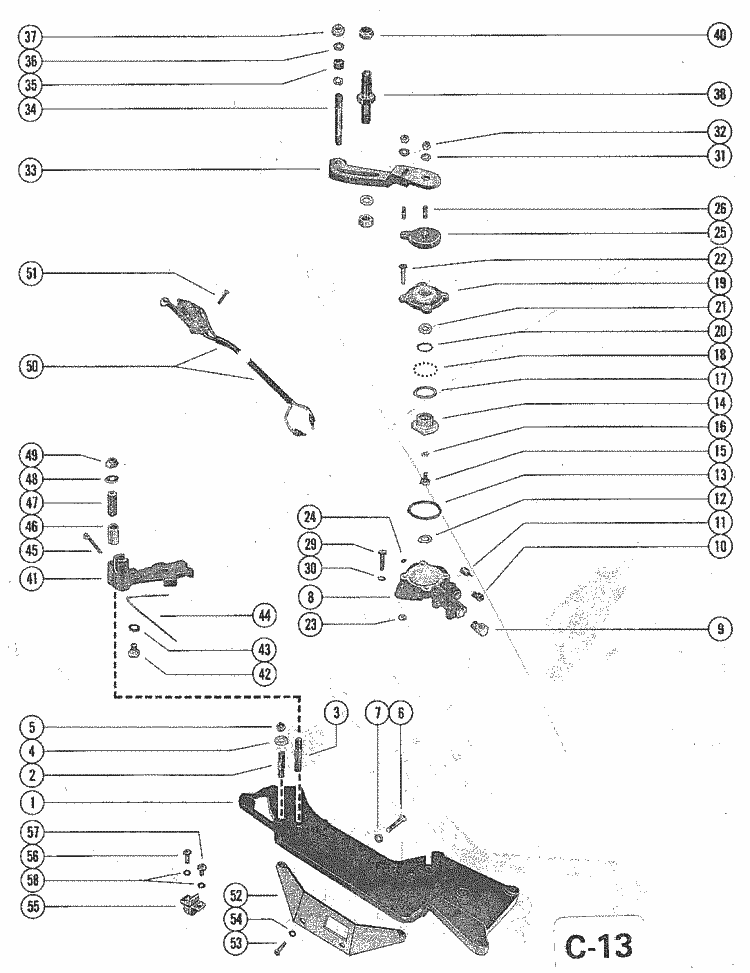 MerCruiser 228 (4 Barrel.) GM 305 V-8 1977-1978 Shift Bracket & Reverse ...