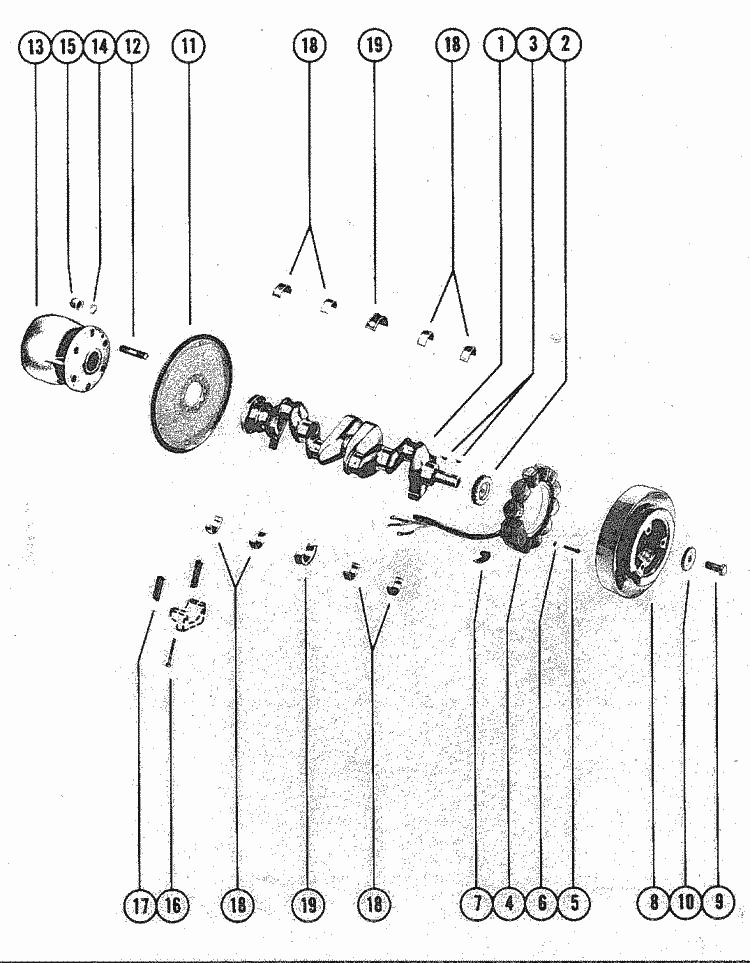 MerCruiser 485 (2 Barrel.) Mercury 224 I / L4 1980-1982 Crankshaft ...