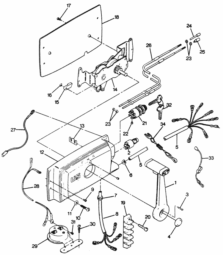 Force 85 HP (1988) Remote Control Parts