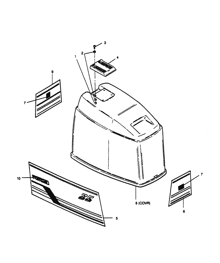 Force 85 HP (1989) Engine Cover Force Models Parts