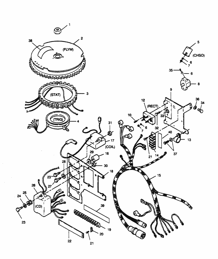 Force 85 HP (1989 L-Drive) Electrical Components Parts