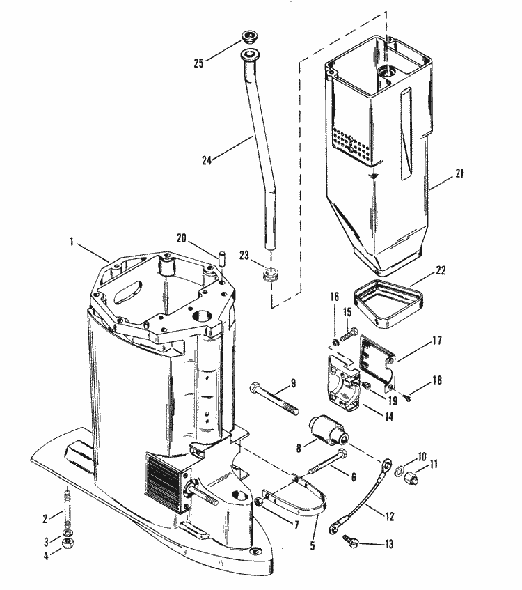 Mercury Mariner Racing Mercury 3.4 (EFI) Drive Shaft Housing & Exhaust ...