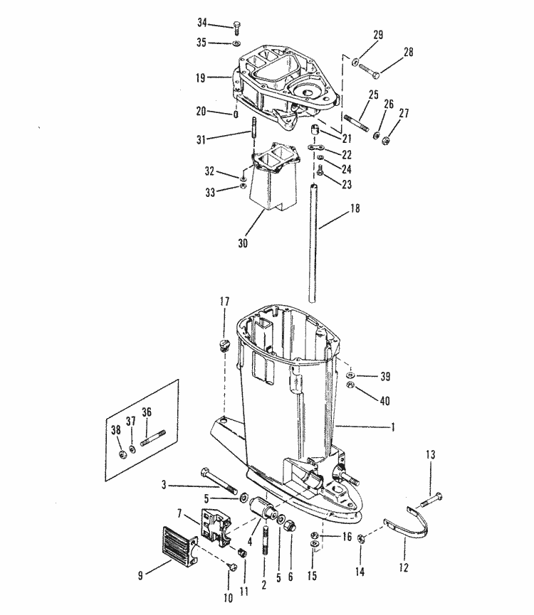 Mercury Mariner Racing Mercury Mariner 2.4L (EFI) Drive Shaft Housing ...