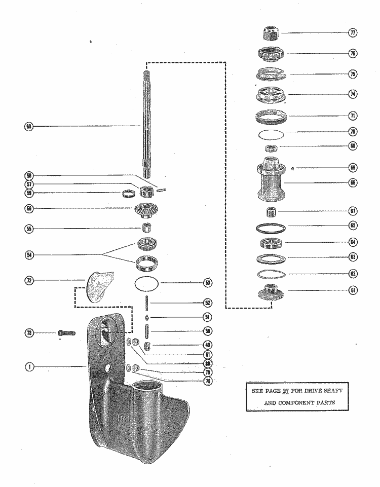 Mercury Marine Model 400 40 HP (2 Cylinder) Gear Housing Assembly ...