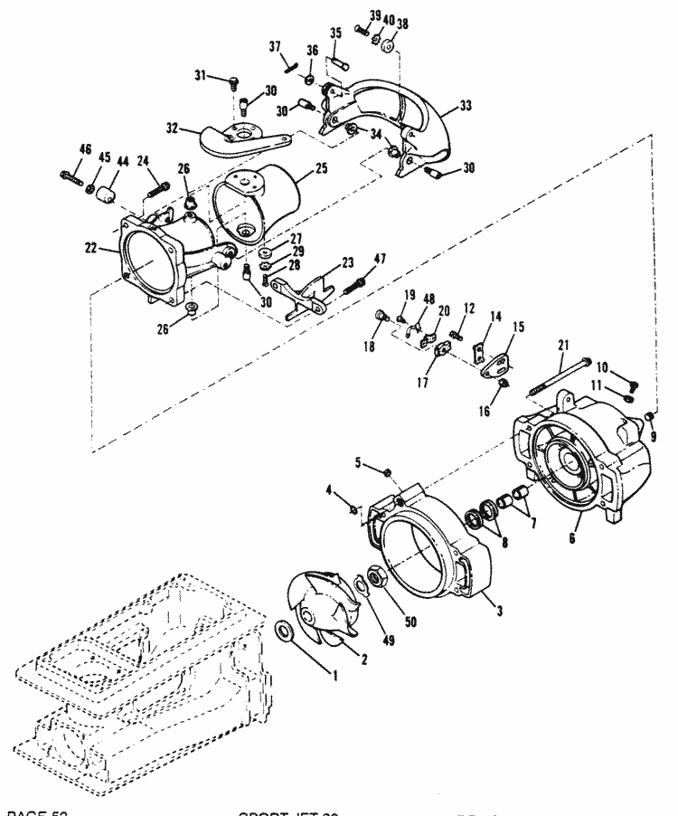 Nozzle / Rudder Components (Splined Drive) for Sportjet (Sport Jet 90 ...