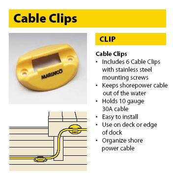 Cable Clips, (6) CLIP - Dockside Electrical - MarineEngine.com