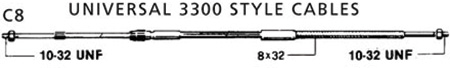 C8 CONTROL CABLE, 13' C8X13 - Uflex USA Control Cables - MarineEngine.com